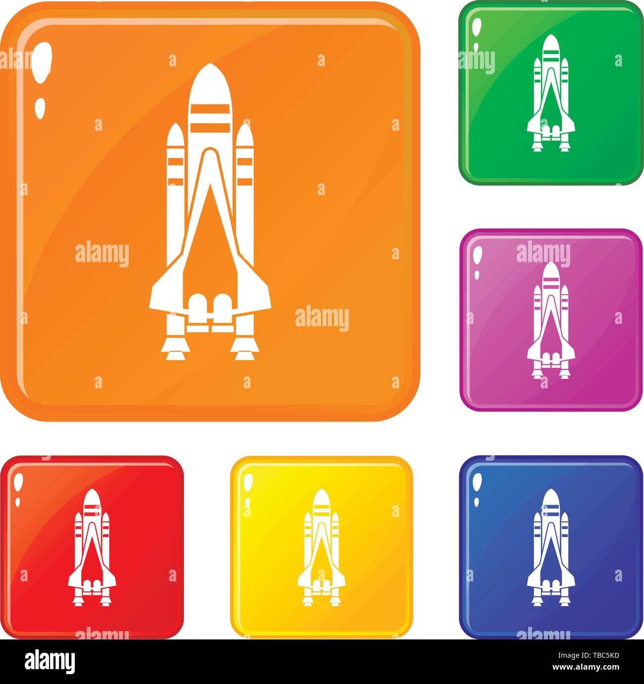 Space shuttle icons set vector color Stock Vector Image & Art - Alamy