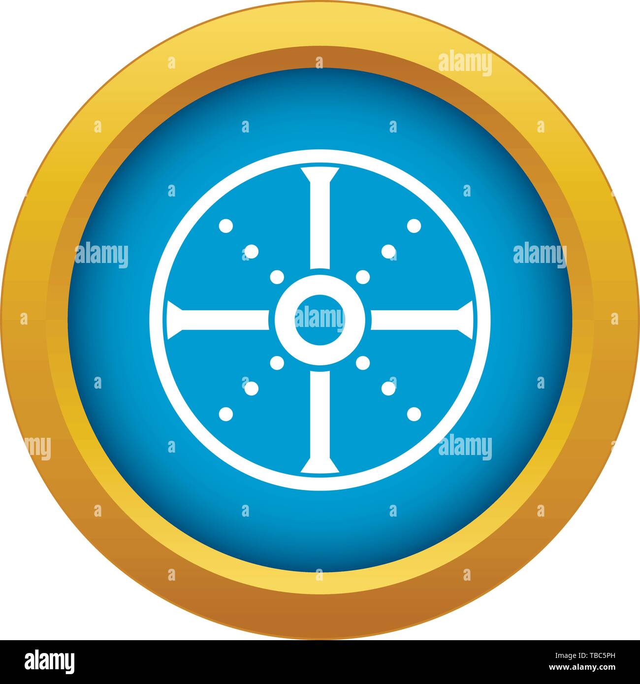 Round shield icon blue vector isolated Stock Vector Image & Art - Alamy