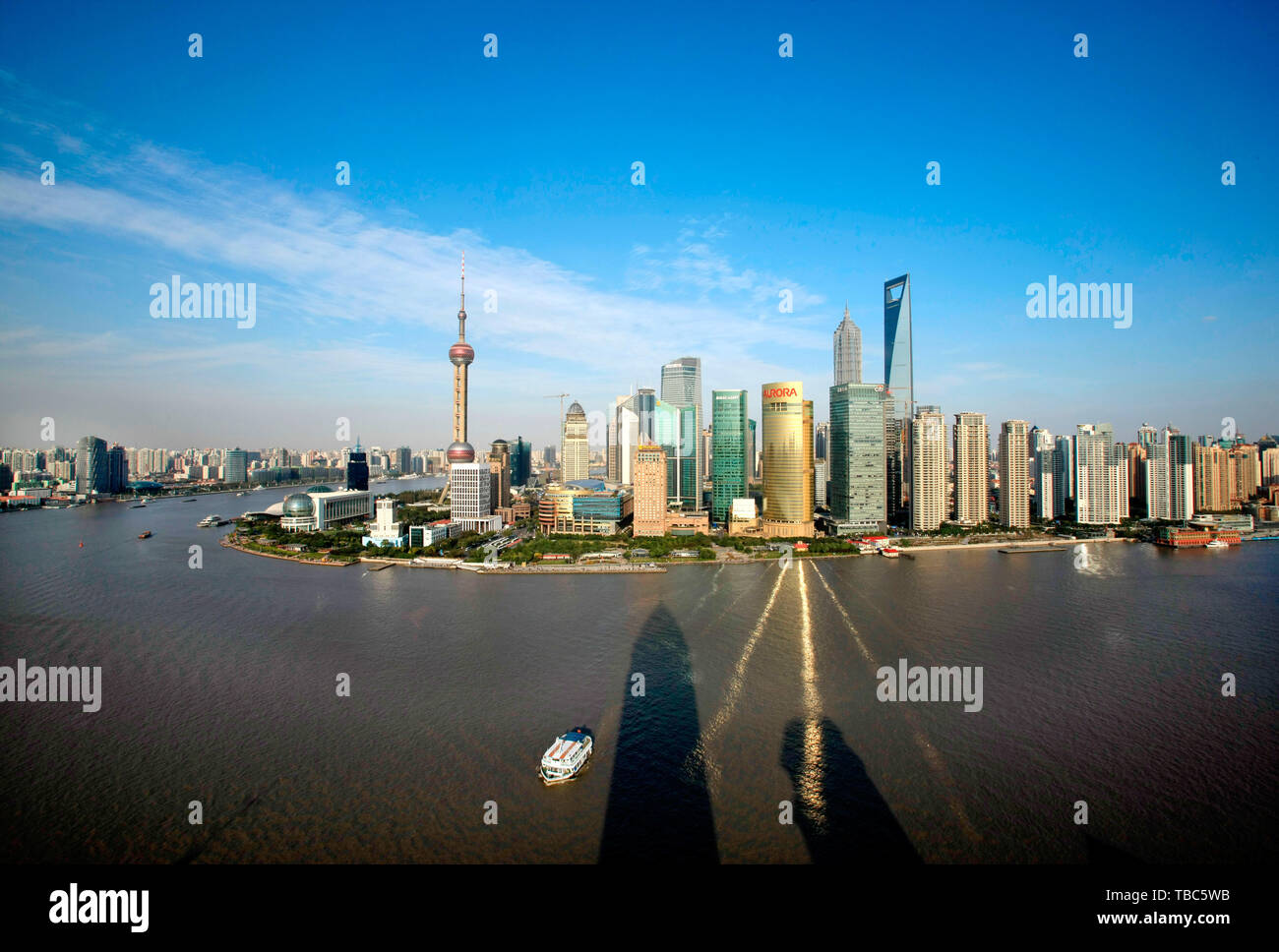 Architectural beauty on both sides of the Pujiang River in Shanghai ...