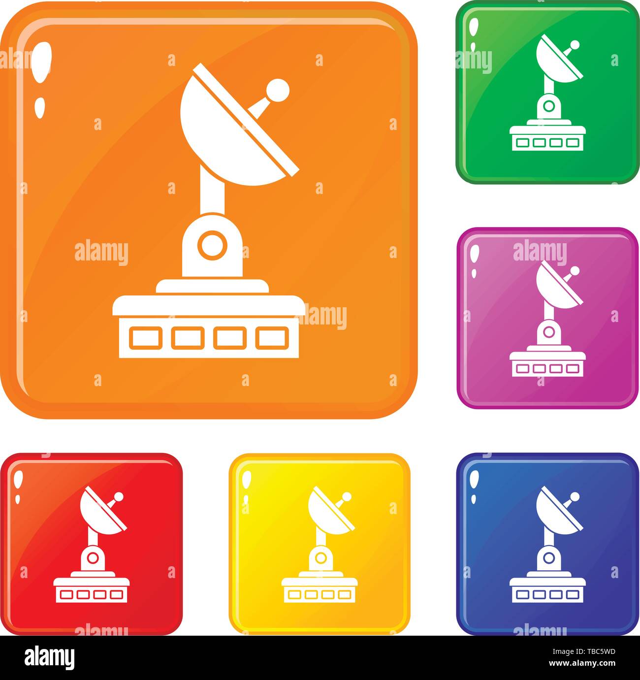Satellite dish icons set vector color Stock Vector Image & Art - Alamy