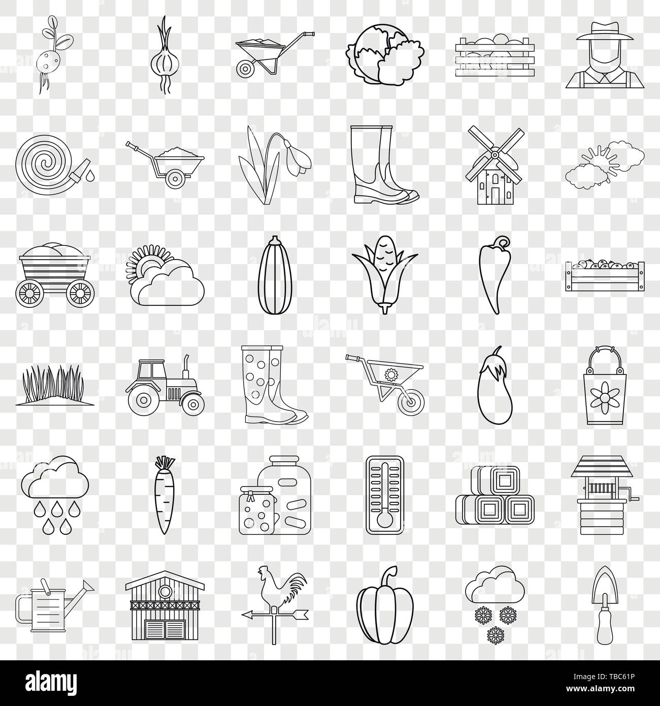Farming icons set, outline style Stock Vector Image & Art - Alamy