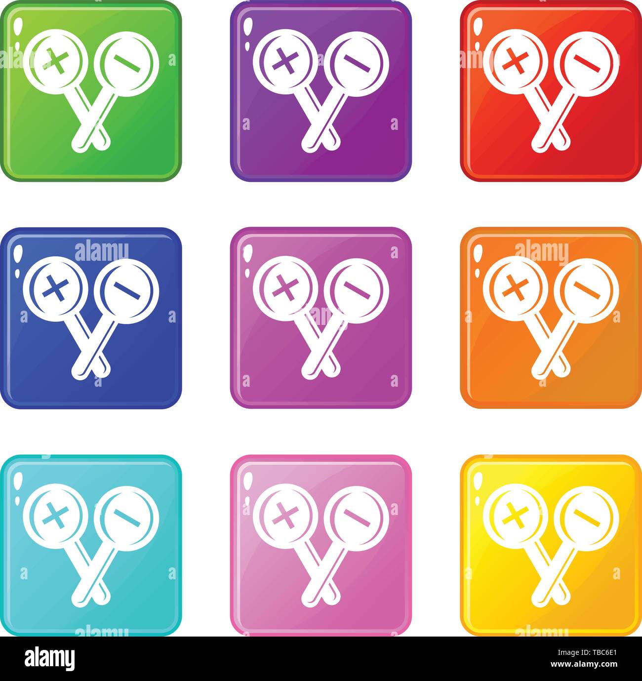 Ophthalmology test icons set 9 color collection Stock Vector Image ...