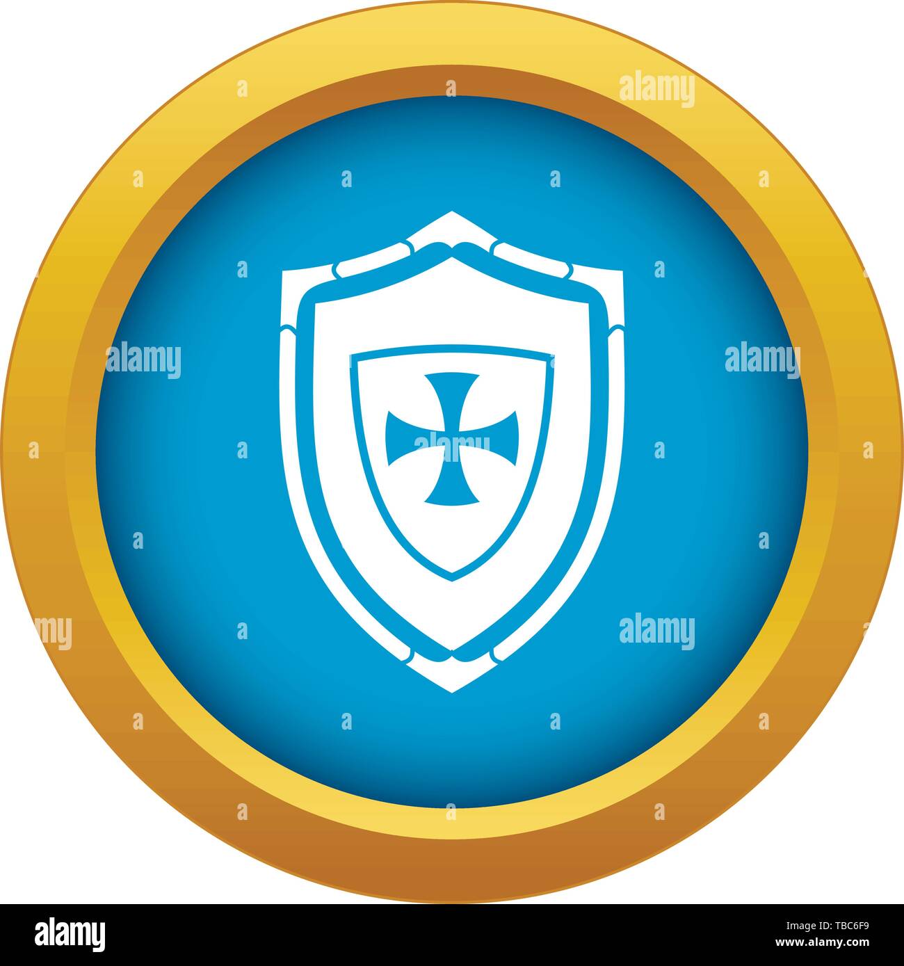 Shield with cross icon blue vector isolated Stock Vector Image & Art ...