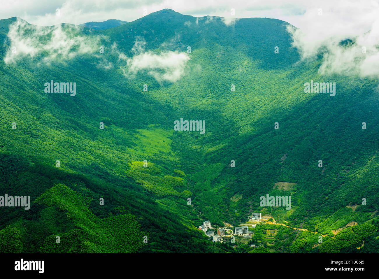 A bird's-eye view of Tianmu Mountain Stock Photo - Alamy