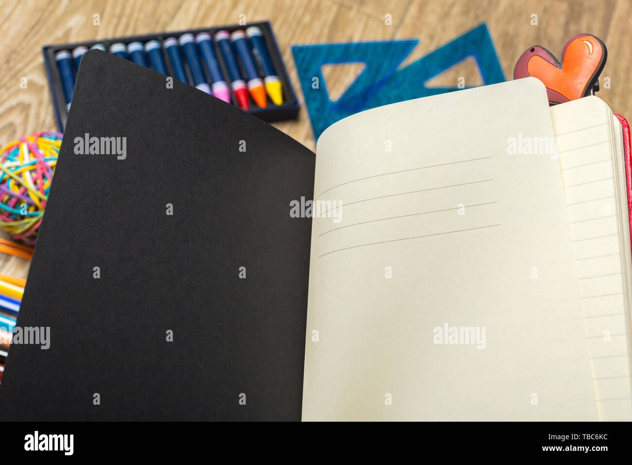 various colorful drawing tools. Mock up Stock Photo - Alamy