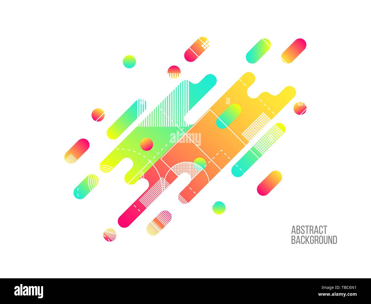 Abstract dynamic shapes isolated on white. Bright color template ...