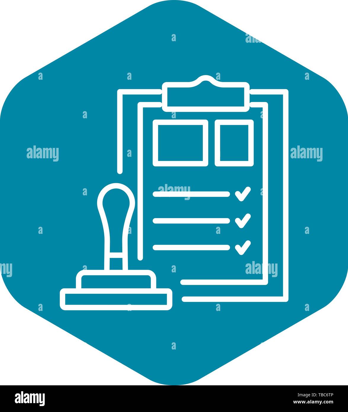 Bank check stamp icon, outline style Stock Vector Image & Art - Alamy