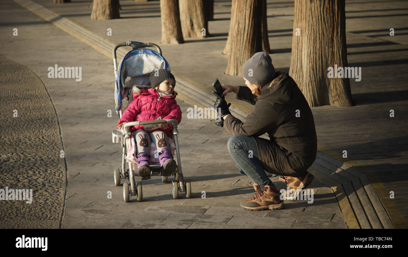 Photo Foreigners, children, mother and son Stock Photo - Alamy