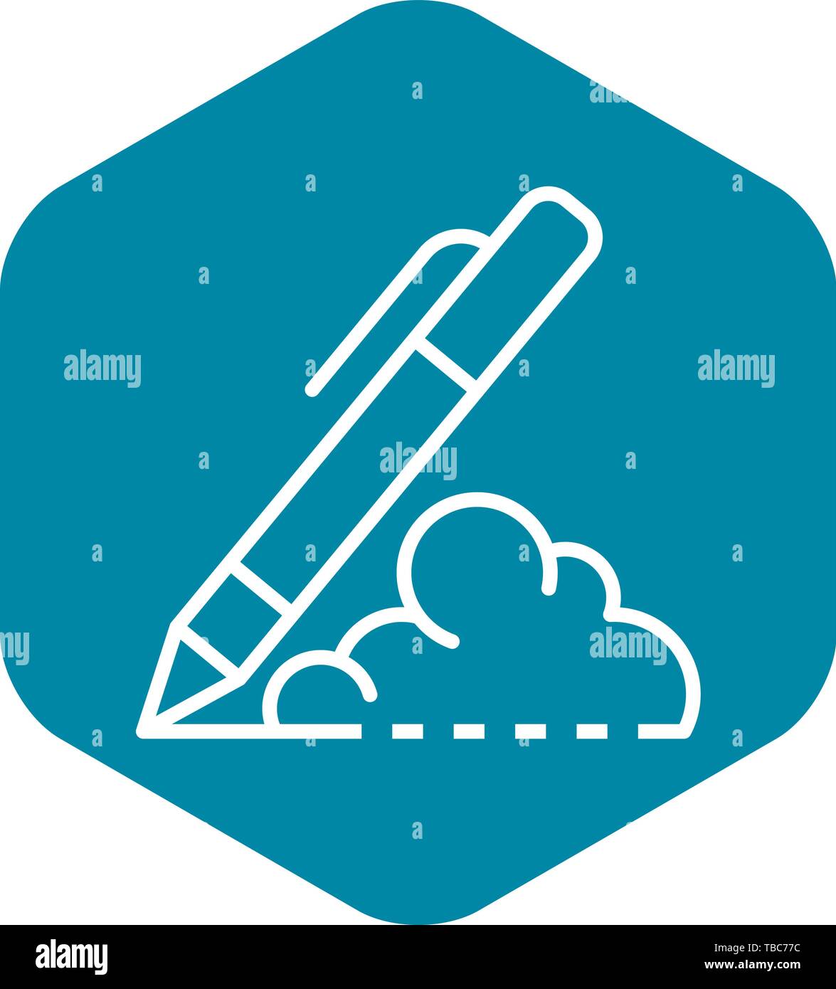 Writing pen icon, outline style Stock Vector Image & Art - Alamy