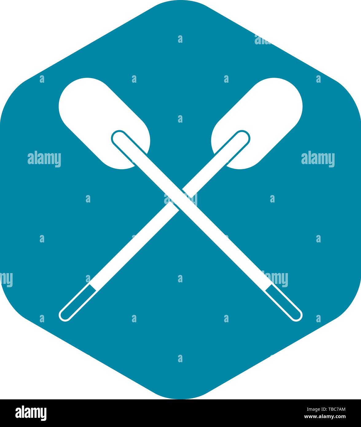 Two Wooden Crossed Oars Icon Simple Stock Vector Image And Art Alamy