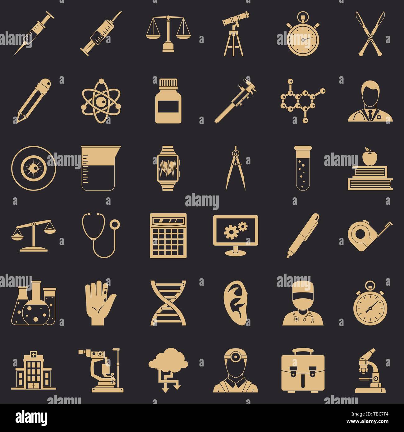 Laboratory icons set, simple style Stock Vector Image & Art - Alamy
