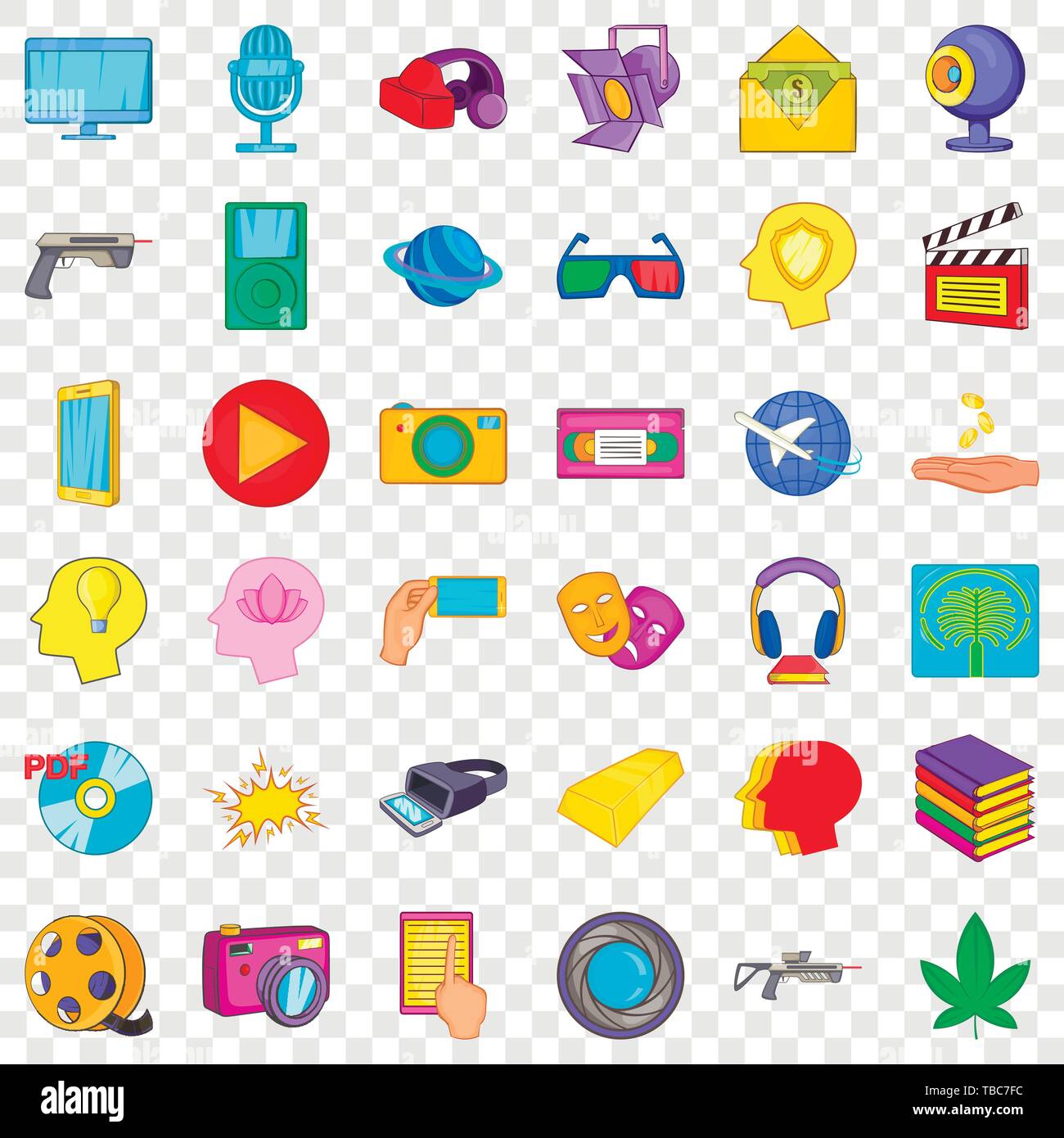 Virtualization icons set, cartoon style Stock Vector Image & Art - Alamy
