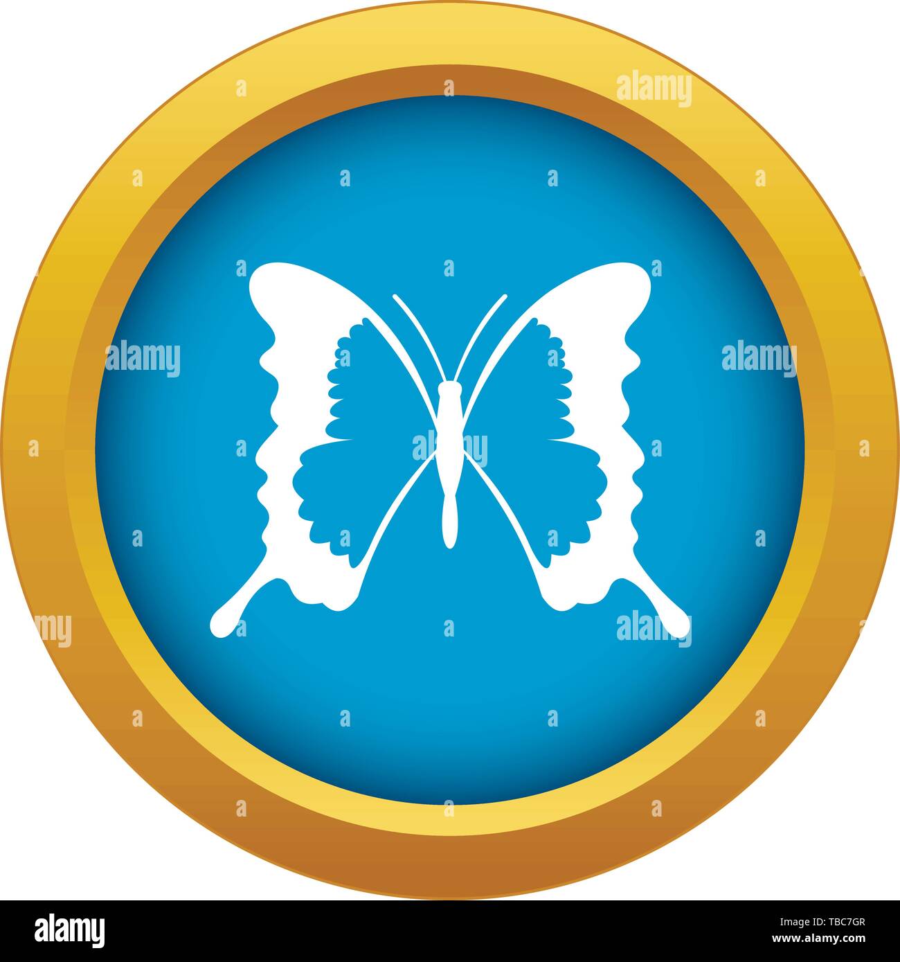 Swallowtail butterfly icon blue vector isolated Stock Vector Image ...