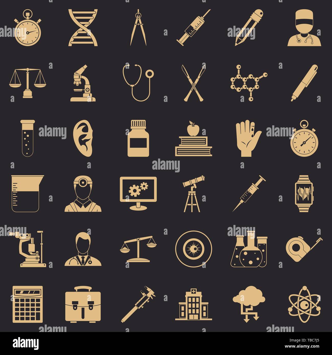Microscope icons set, simple style Stock Vector Image & Art - Alamy