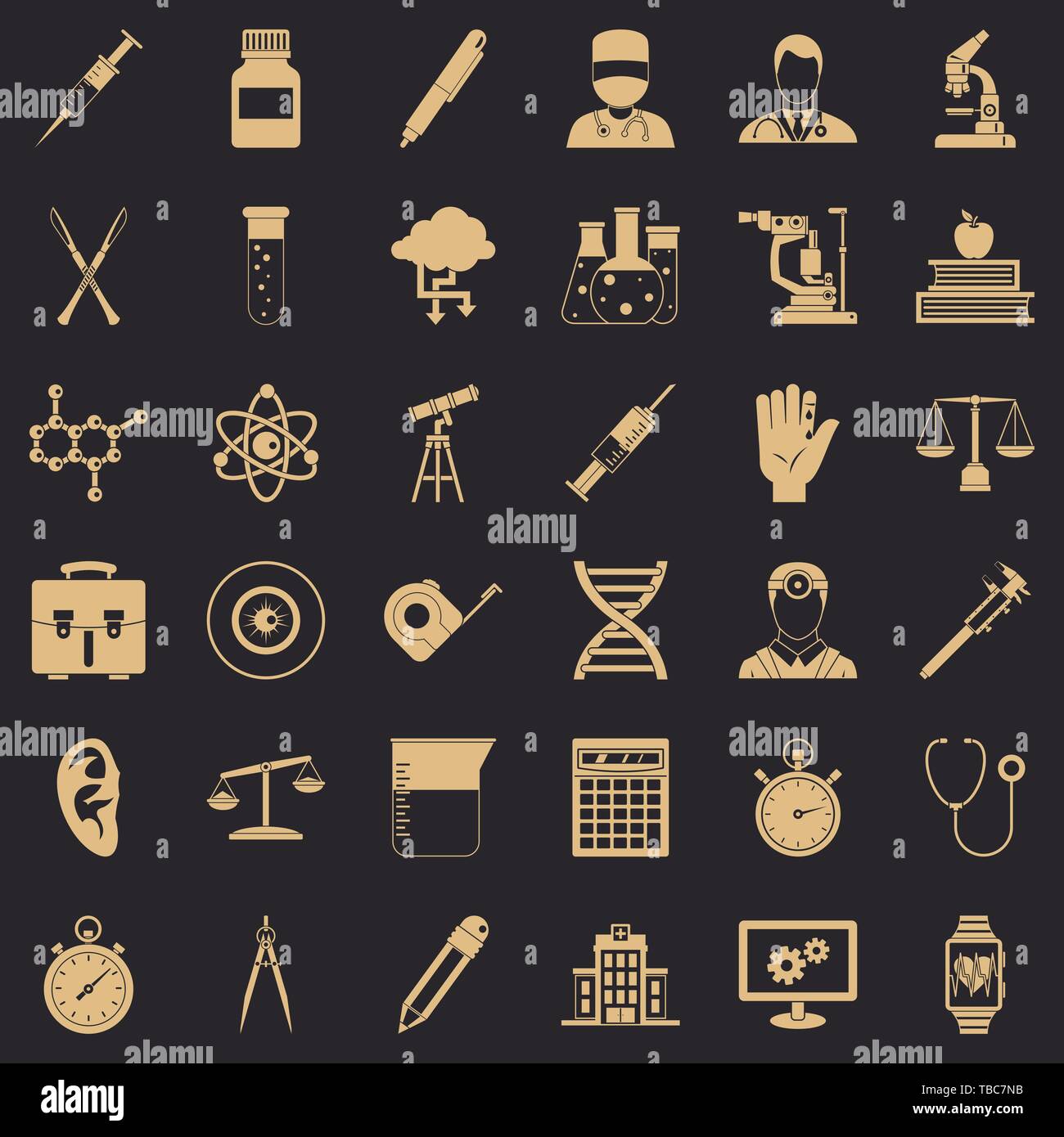 Science icons set, simple style Stock Vector Image & Art - Alamy