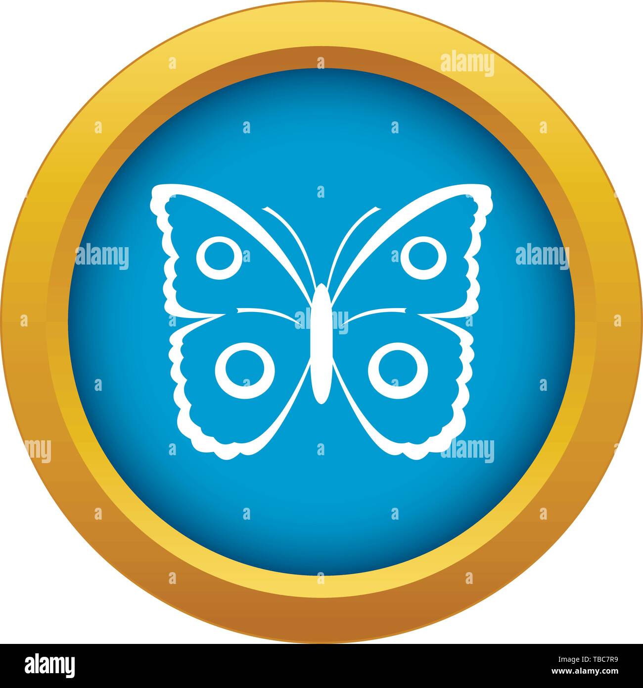 Butterfly peacock eye icon blue vector isolated Stock Vector Image ...