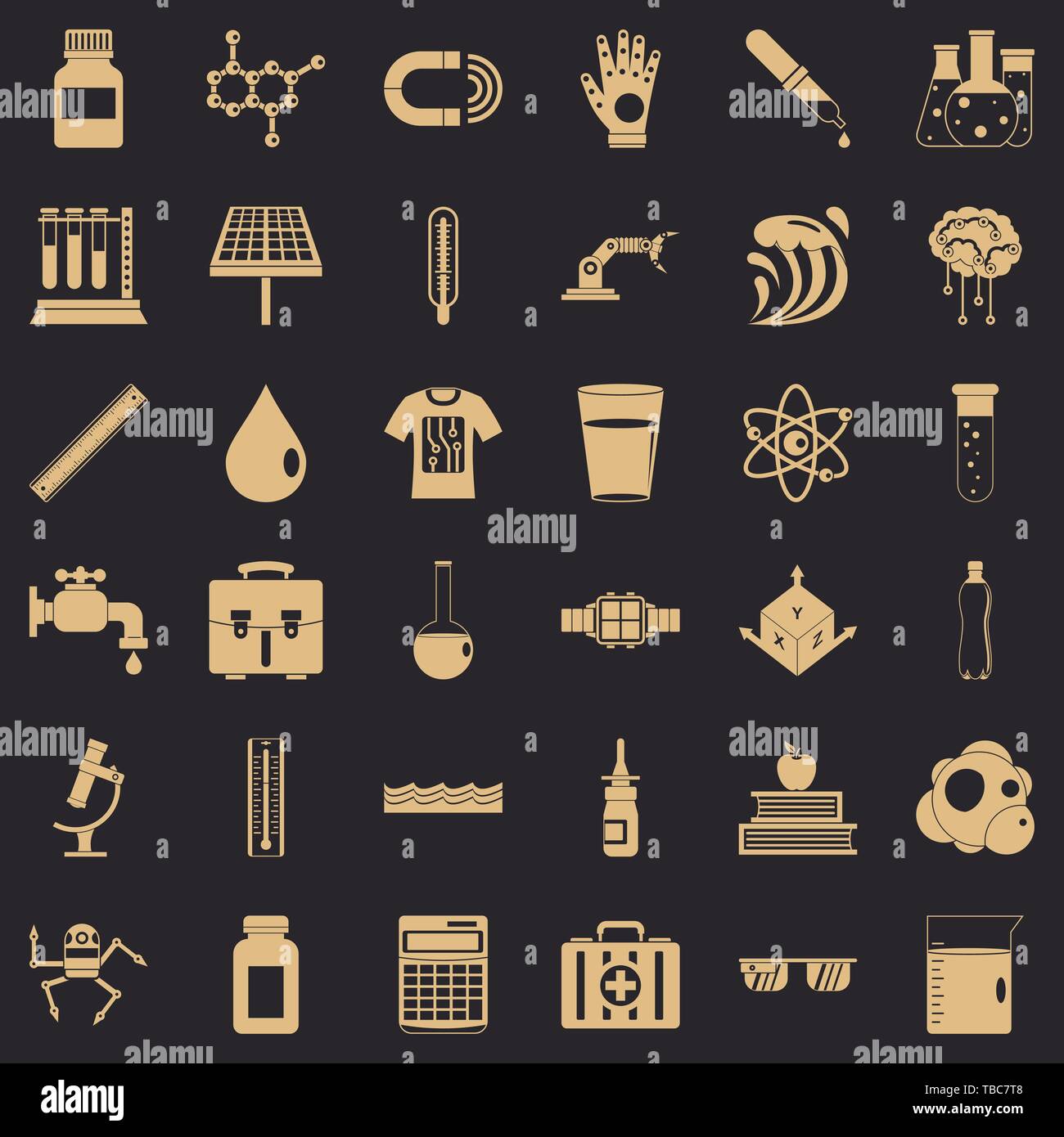 Laboratory icons set, simple style Stock Vector Image & Art - Alamy