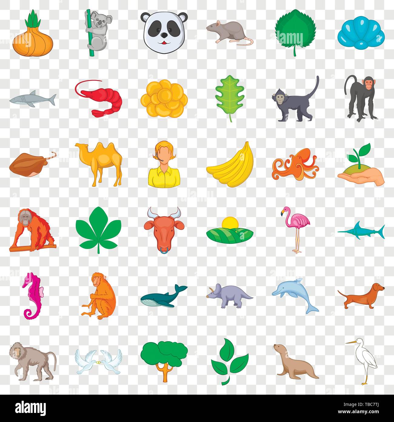 Biotic icons set, cartoon style Stock Vector Image & Art - Alamy