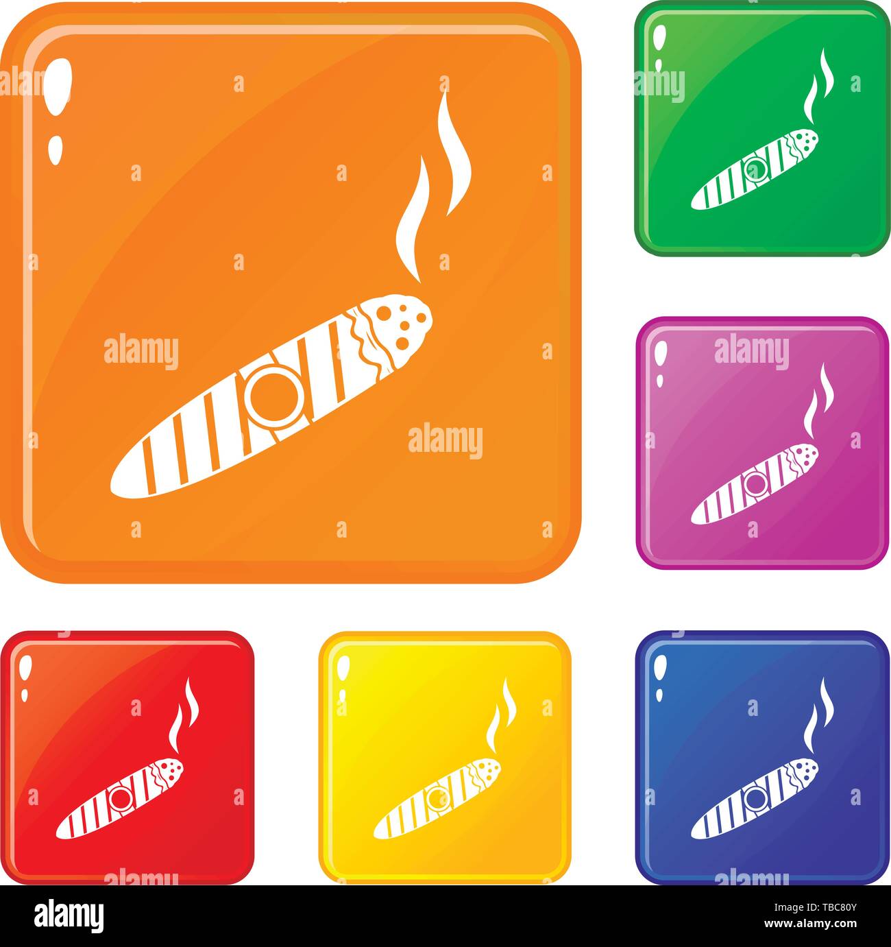 Cigar icons set vector color Stock Vector Image & Art - Alamy