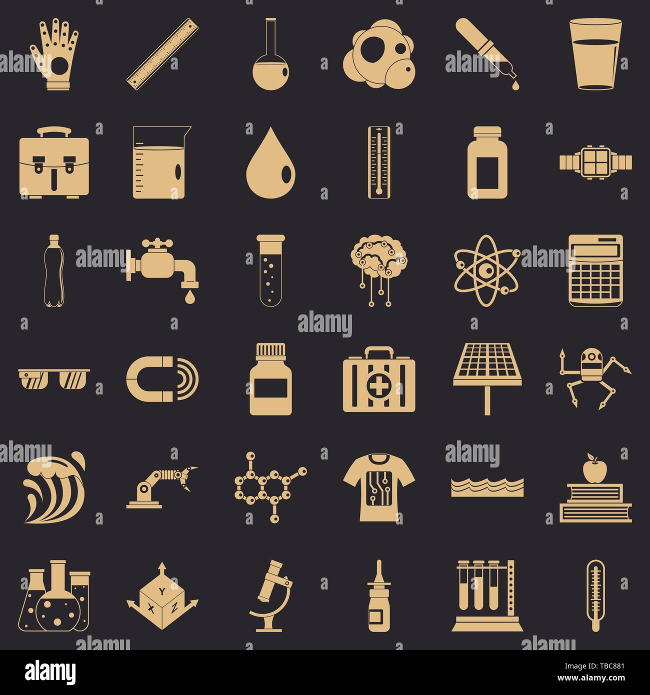 Chemistry icons set, simple style Stock Vector Image & Art - Alamy