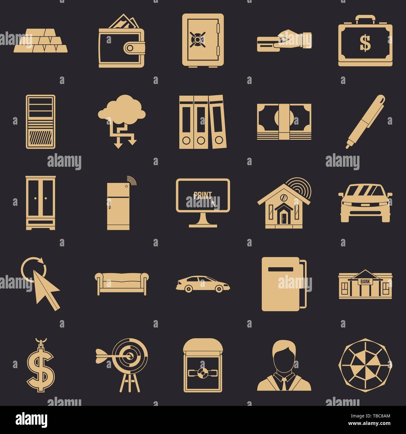 Credit icons set, simple style Stock Vector Image & Art - Alamy