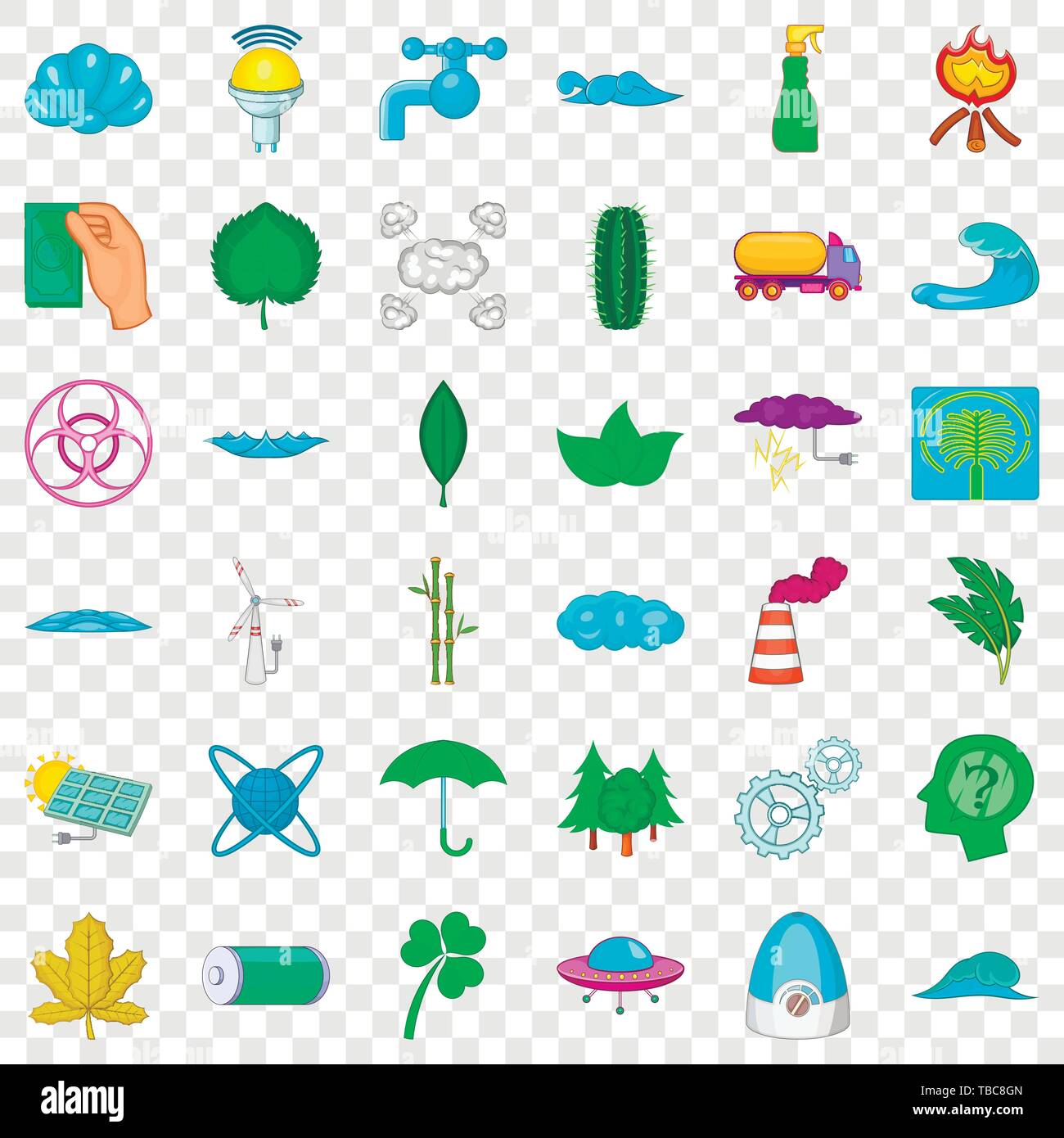 Splash icons set, cartoon style Stock Vector Image & Art - Alamy
