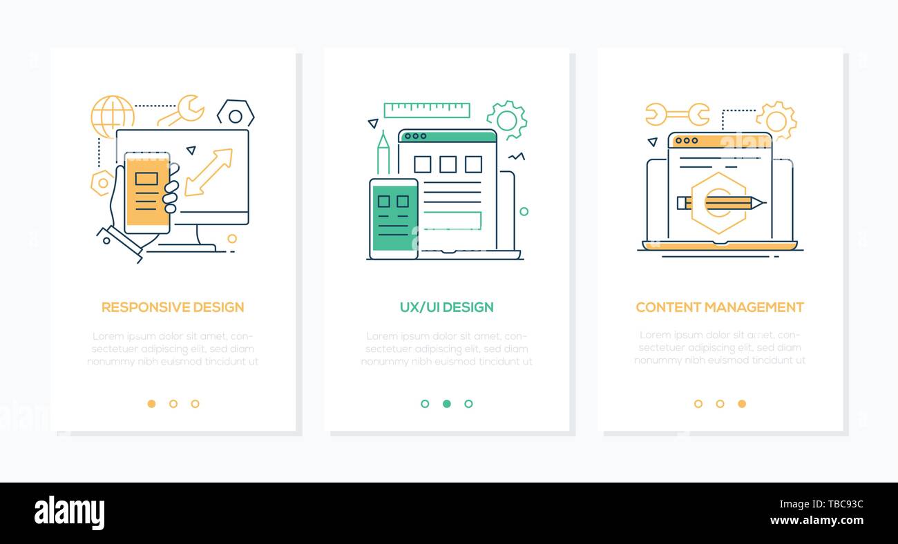 Design services - set of linear vertical web banners Stock Vector Image ...