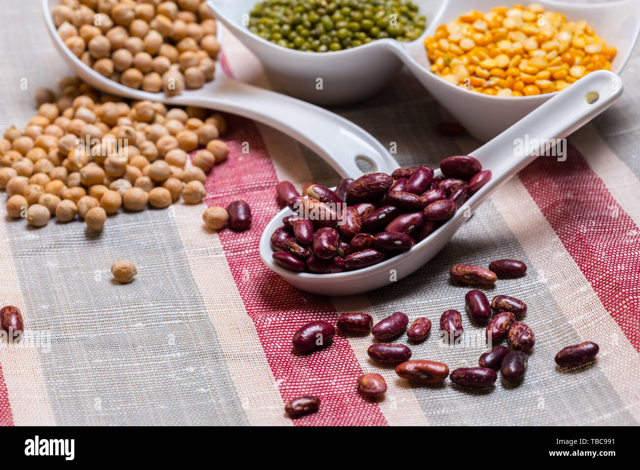 Group of colorful various beans Stock Photo - Alamy