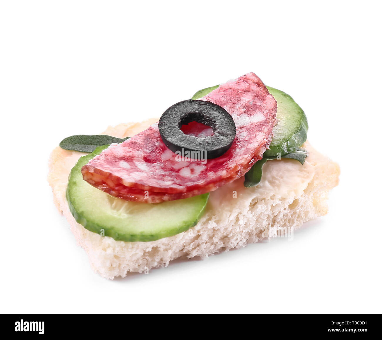 Tasty canape on white background Stock Photo - Alamy