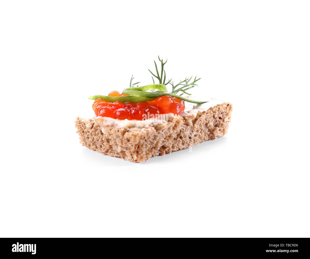 Tasty canape on white background Stock Photo - Alamy