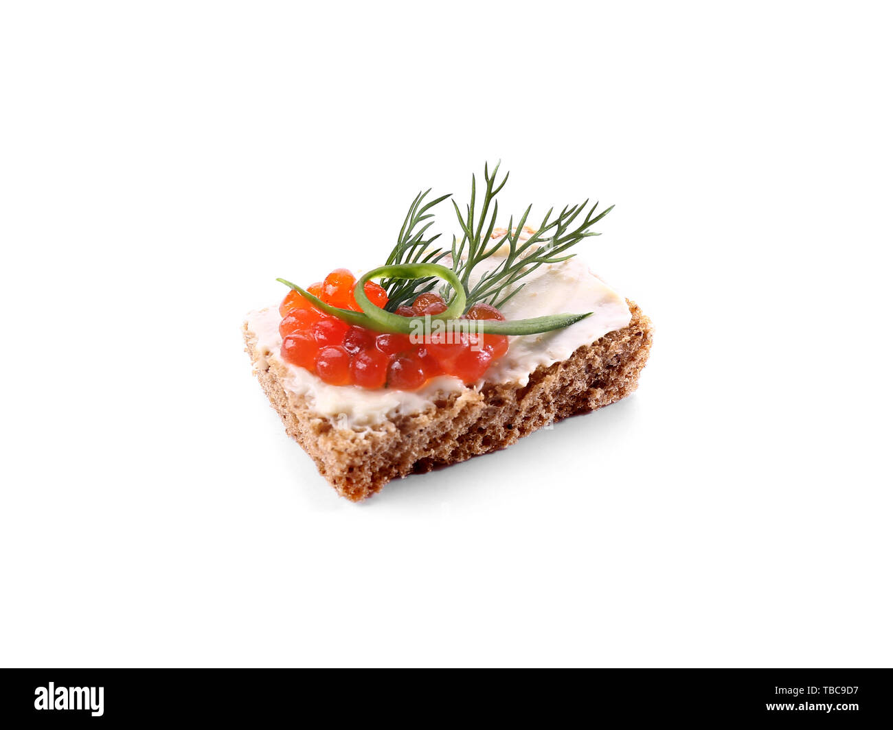 Tasty canape on white background Stock Photo - Alamy