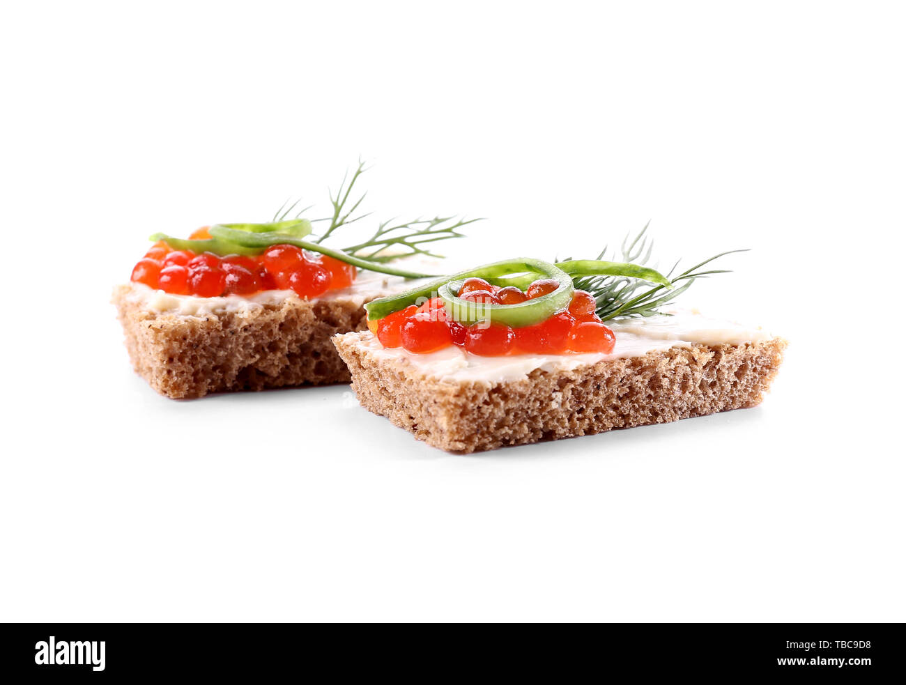 Tasty canapes on white background Stock Photo - Alamy