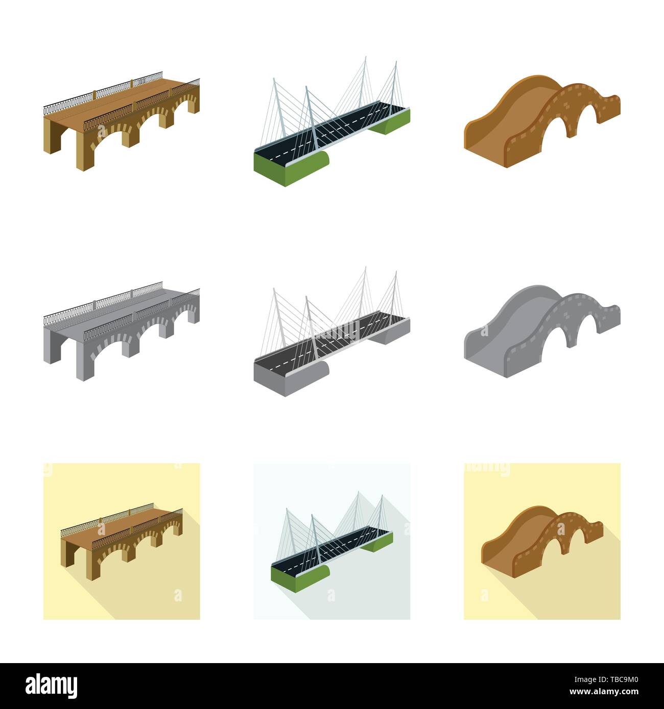 Pedestrian suspended bridge Stock Vector Images - Alamy