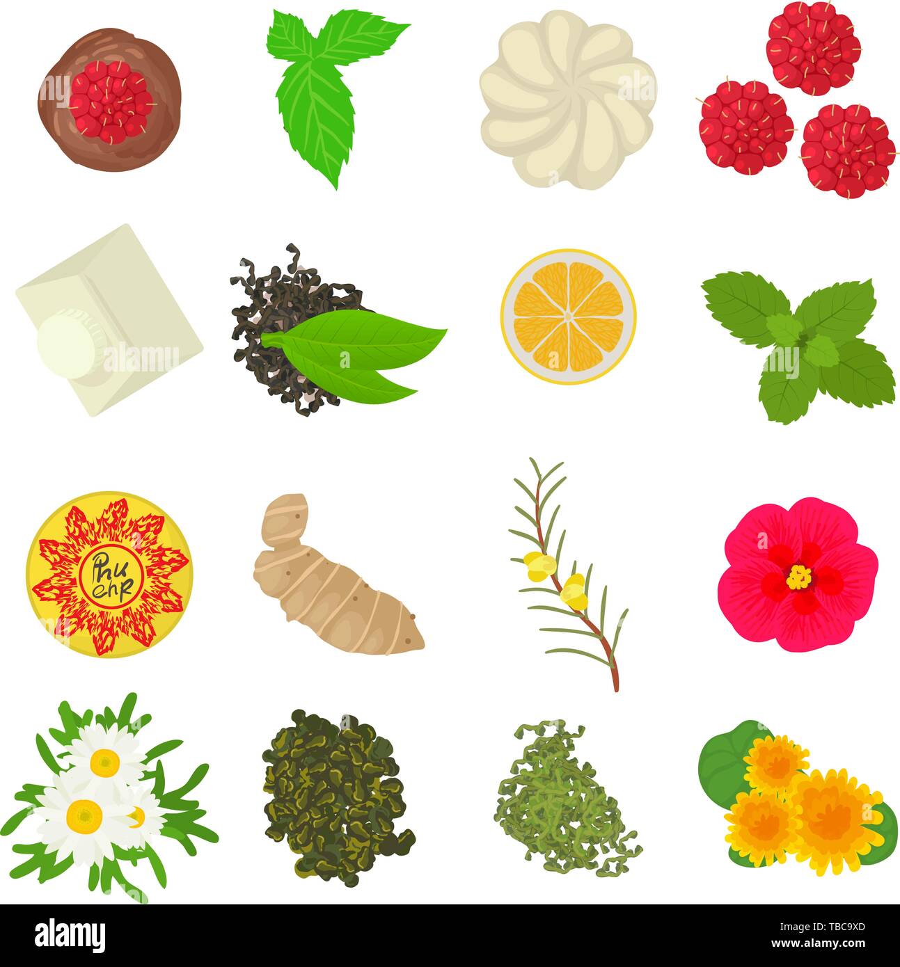 Herbal seasoning icons set, cartoon style Stock Vector Image & Art - Alamy