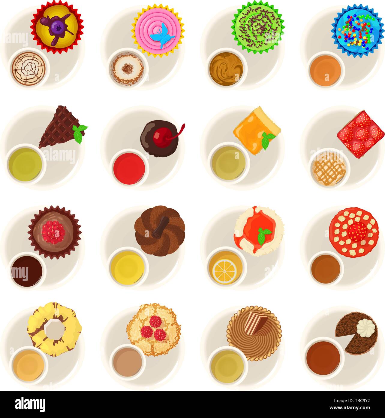 Cuppa icons set, cartoon style Stock Vector Image & Art - Alamy
