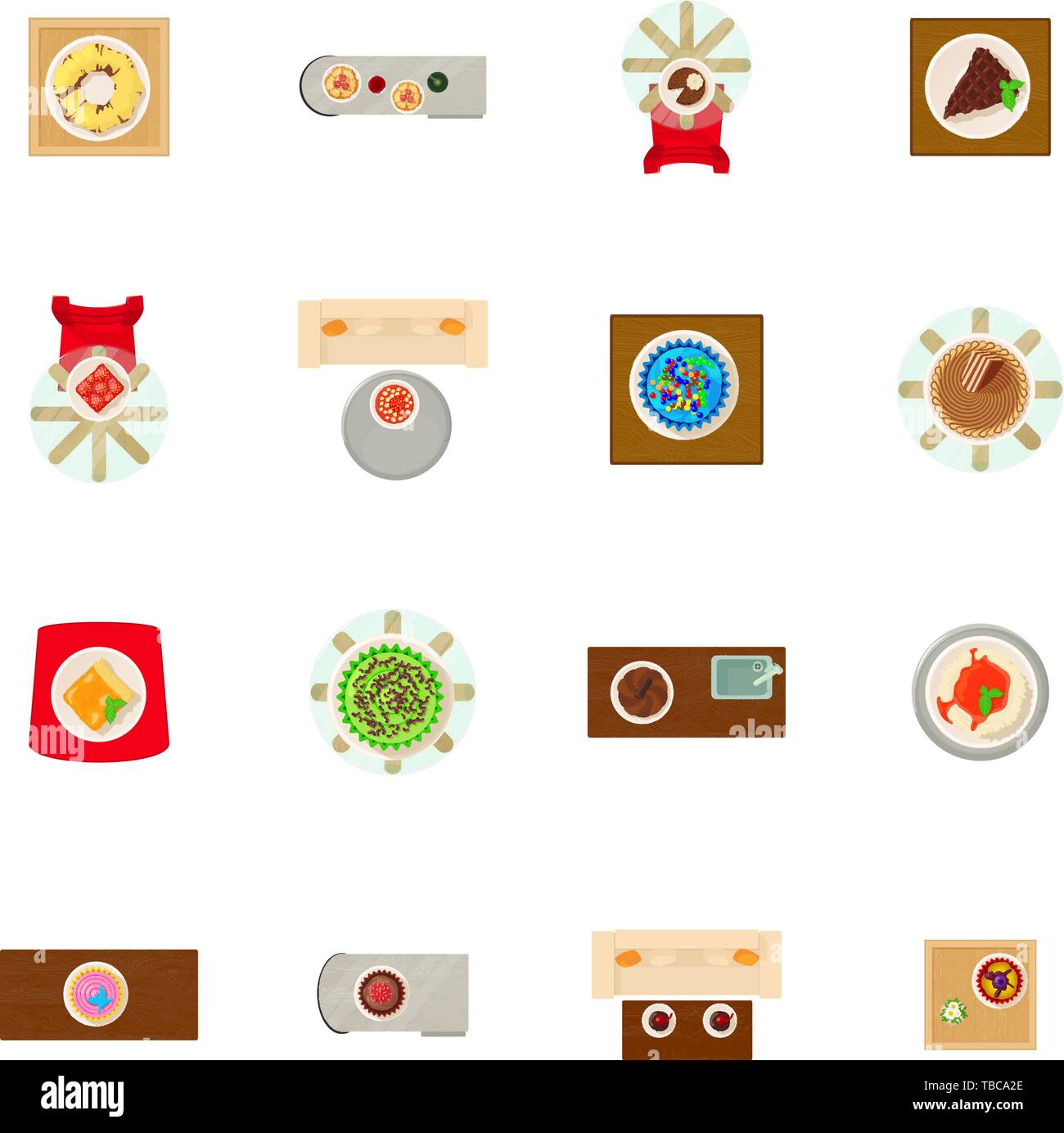 Cookie on table icons set, cartoon style Stock Vector Image & Art - Alamy