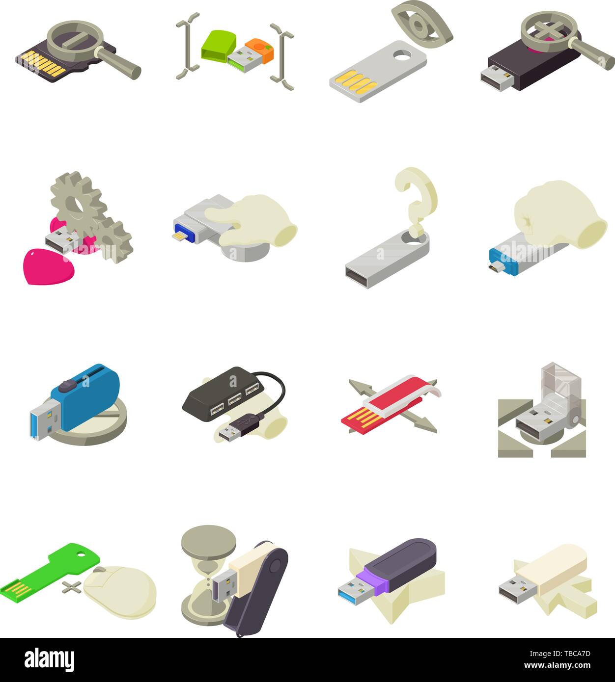 Time memory icons set, isometric style Stock Vector Image & Art - Alamy