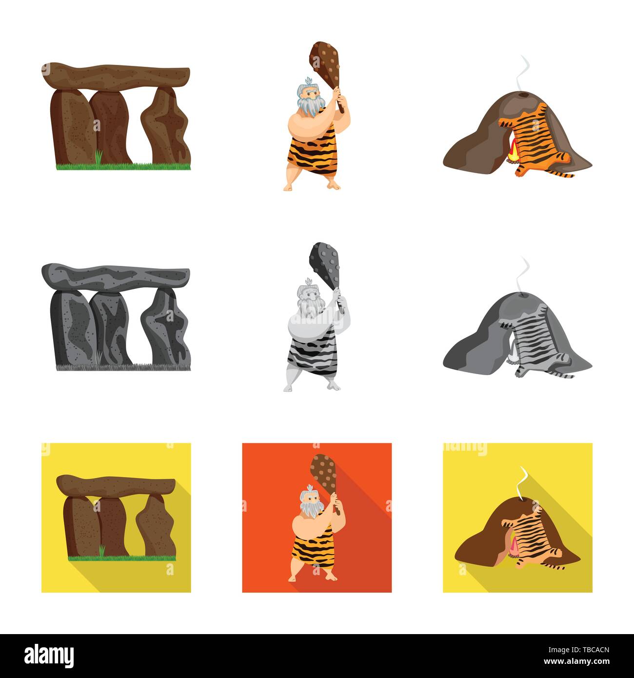 Vector design of evolution and prehistory logo. Collection of evolution ...