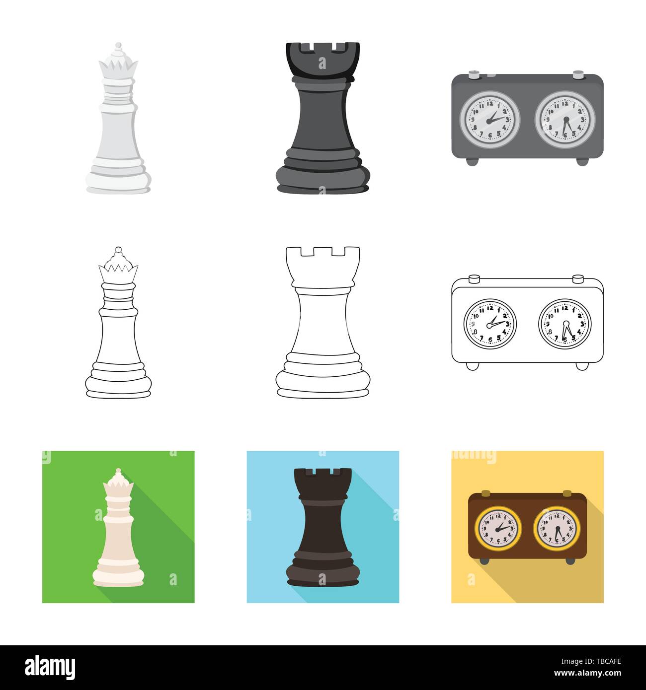 Vector design of checkmate and thin symbol. Collection of checkmate and ...