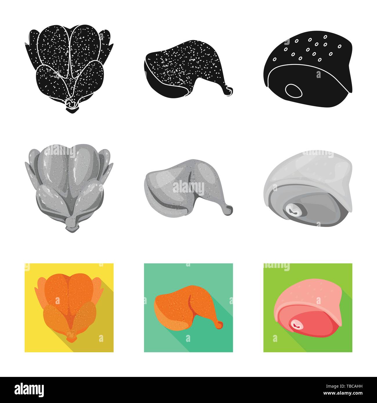 Vector design of product and poultry icon. Set of product and ...