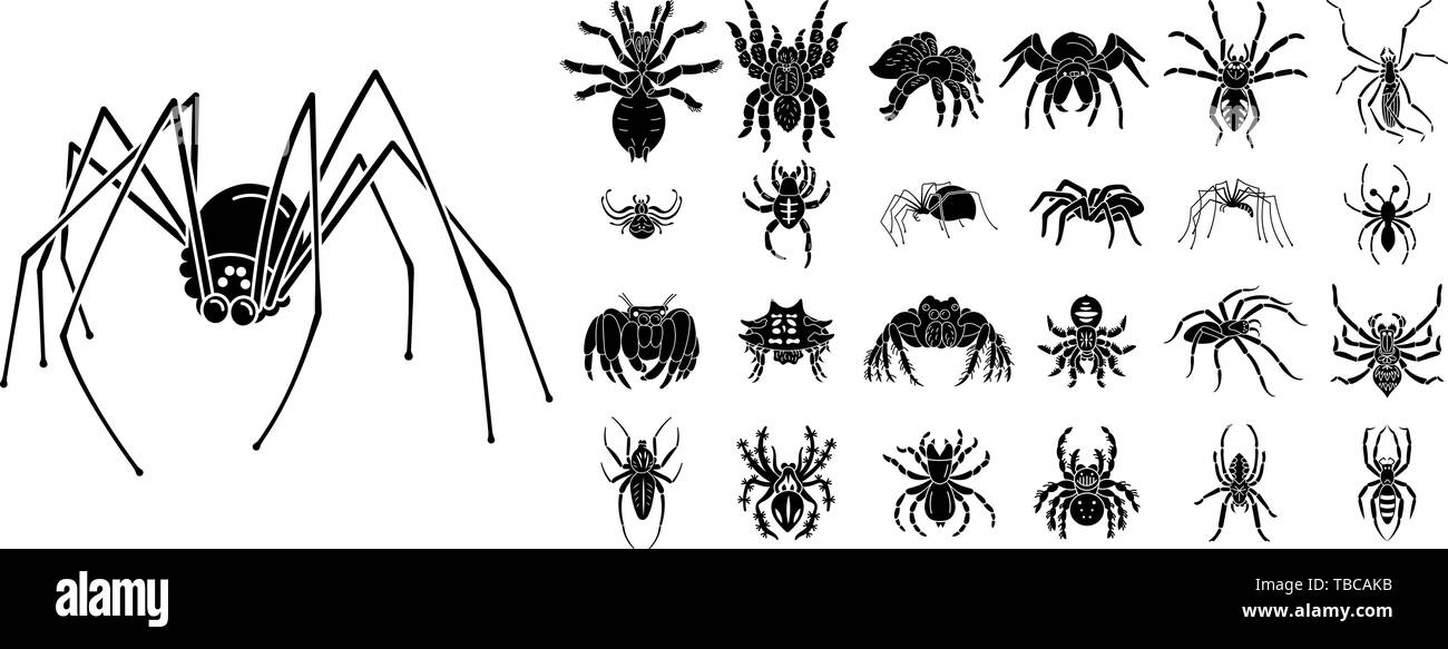 Spider icons set, simple style Stock Vector Image & Art - Alamy