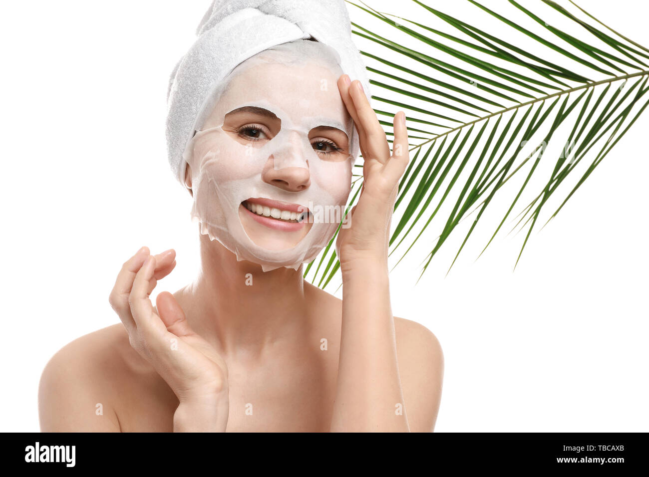 Woman sheet moisturizing mask hi-res stock photography and images - Alamy