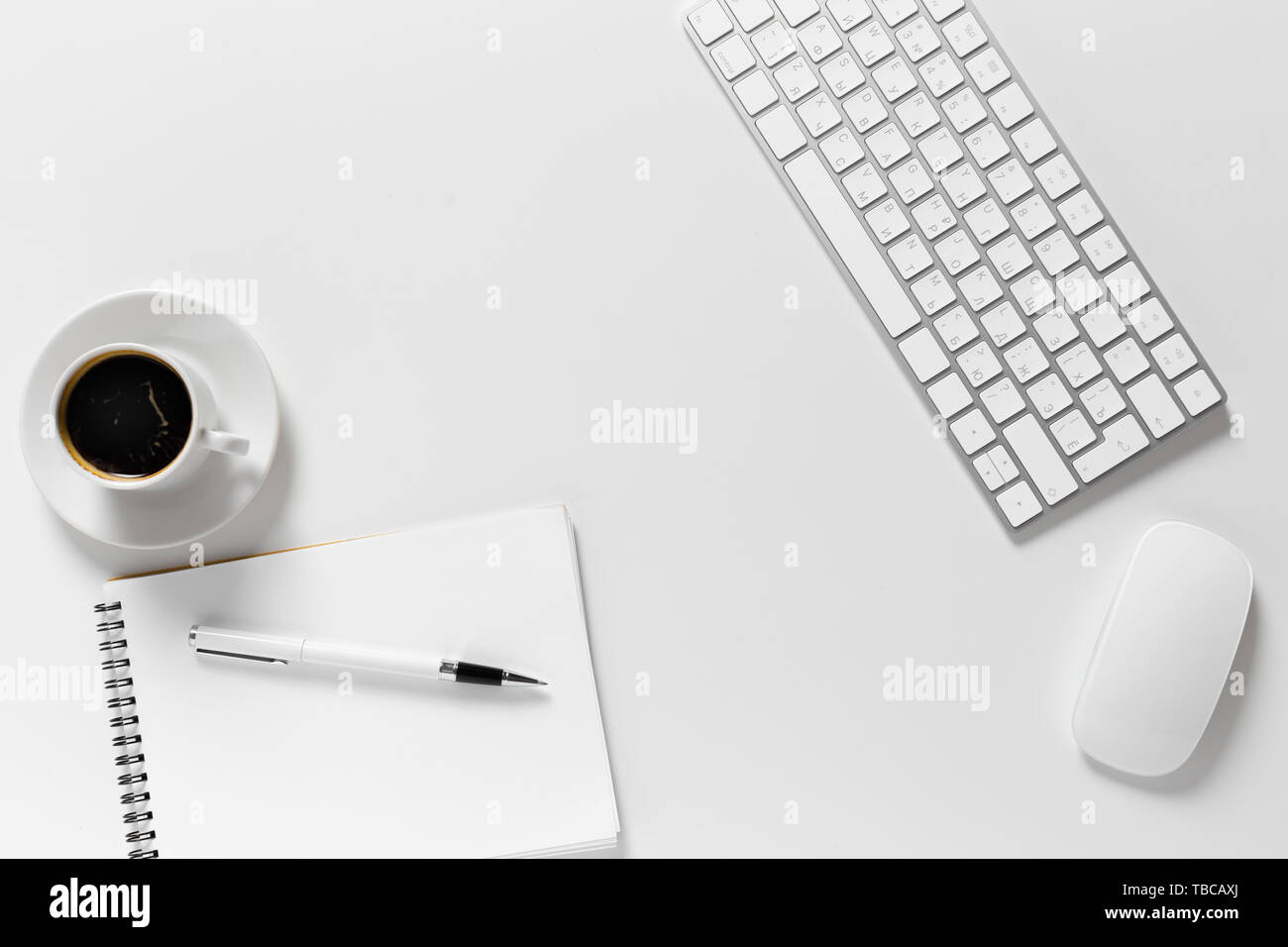 Office desk, top view Stock Photo - Alamy