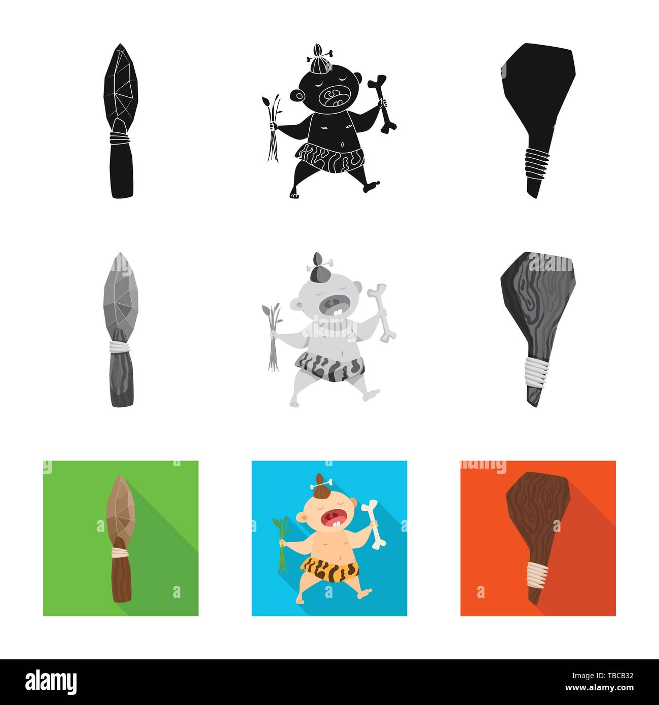 Vector design of evolution and prehistory logo. Collection of evolution ...