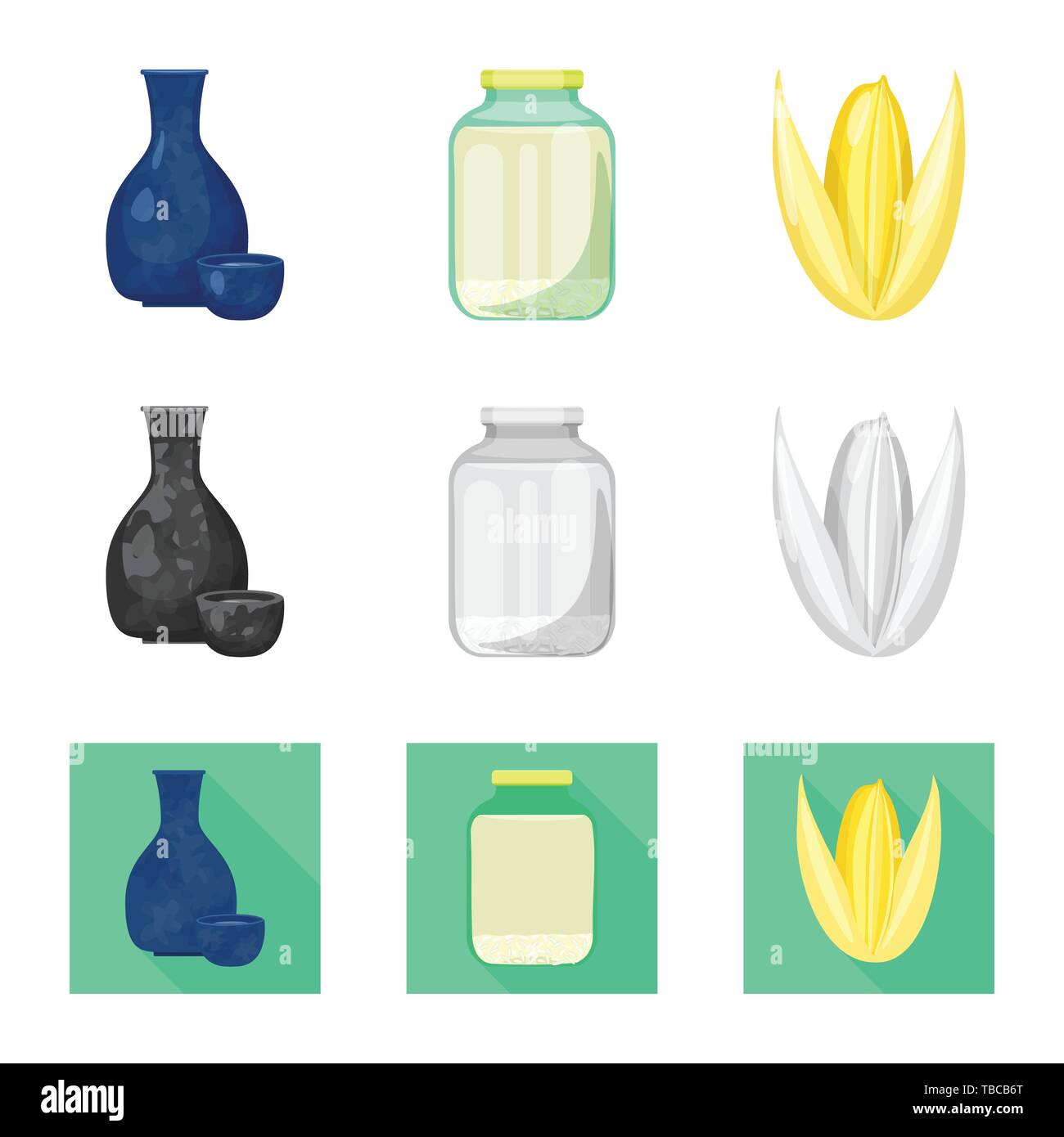 Vector illustration of crop and ecological symbol. Set of crop and ...