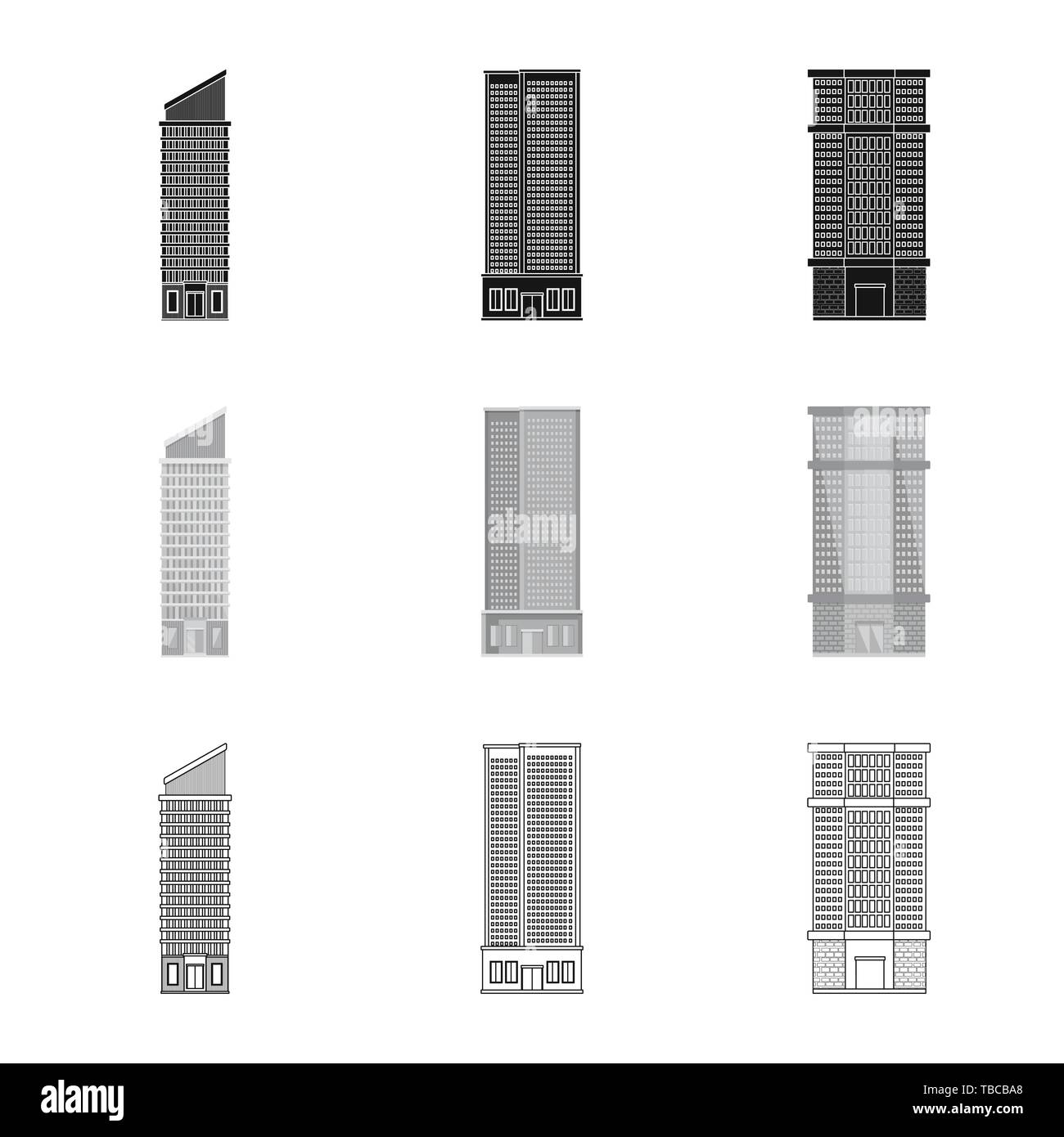 Vector illustration of municipal and center logo. Set of municipal and ...