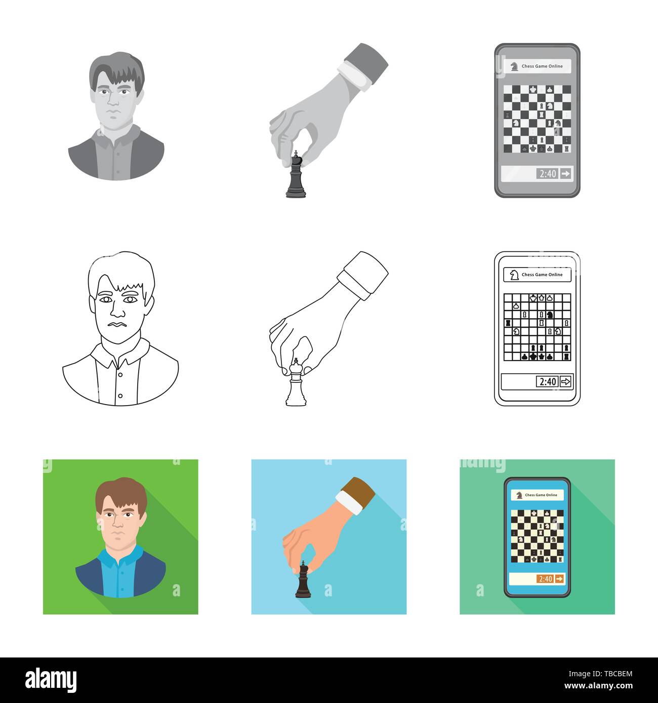 Vector design of checkmate and thin logo. Collection of checkmate and ...