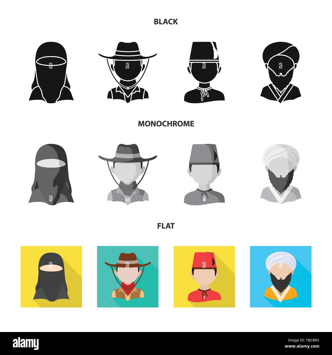 Vector illustration of imitator and resident icon. Collection of ...