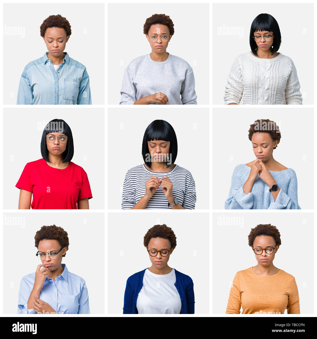 Young african american woman with afro hair over isolated background ...