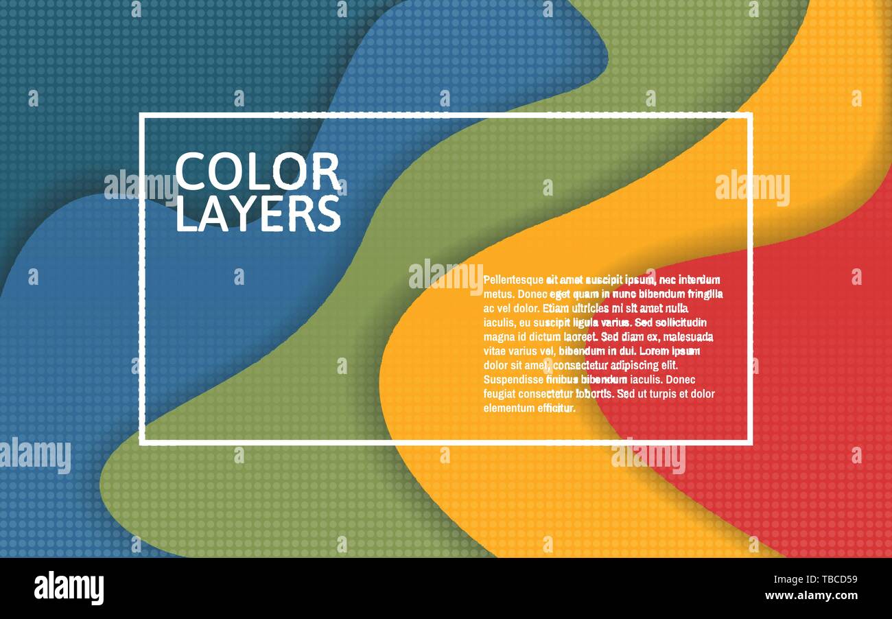 Papercut color layers. Colorful multi layer template with white frame ...